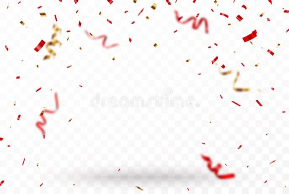 Beautiful Red and Gold Confetti, Isolated on Transparent Background ...