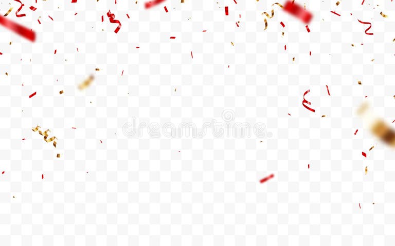 Beautiful Red and Gold Confetti, Isolated on Transparent Background ...