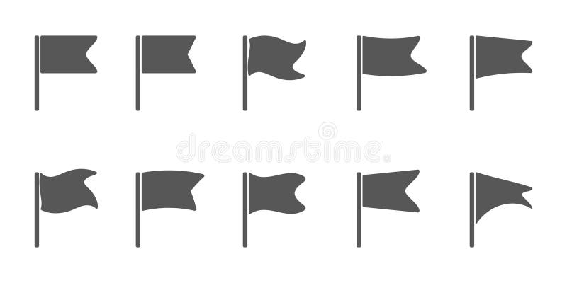 Flag Icon. Set of Black Flag Icons. Vector Illustration. Flag Icon Collection in Flat Design ...