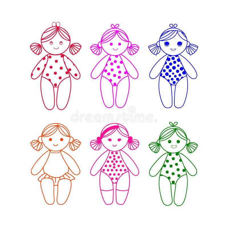 Doll vector illustration stock vector. Illustration of surprise - 315214198