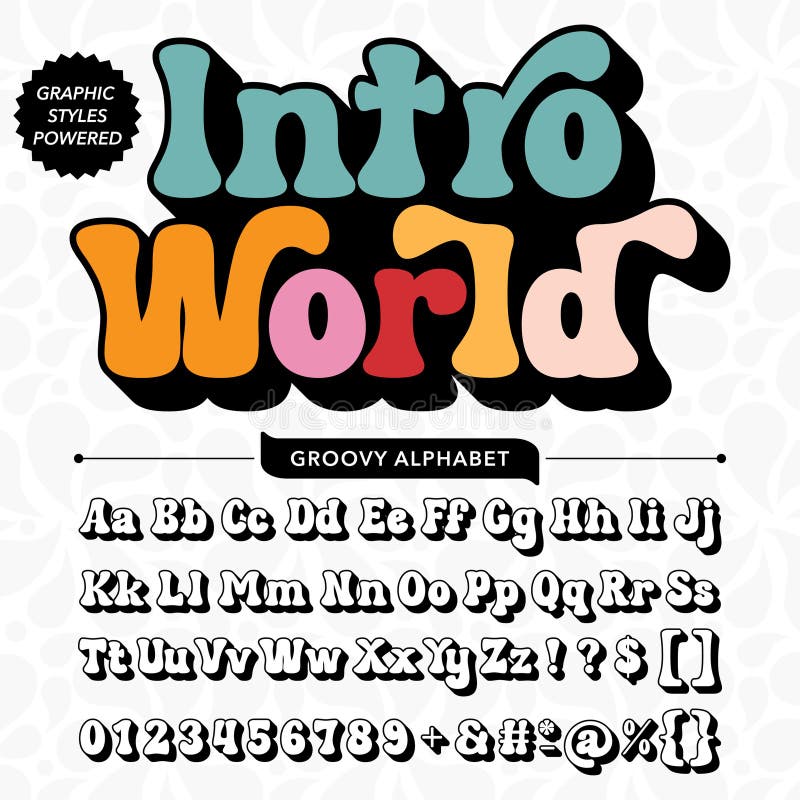 Black and White Intro World Retro Vintage Display Bold Font Alphabet ...