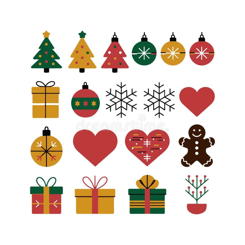 Cheerful Festive Christmas Icon Vector Art Illustration Stock ...