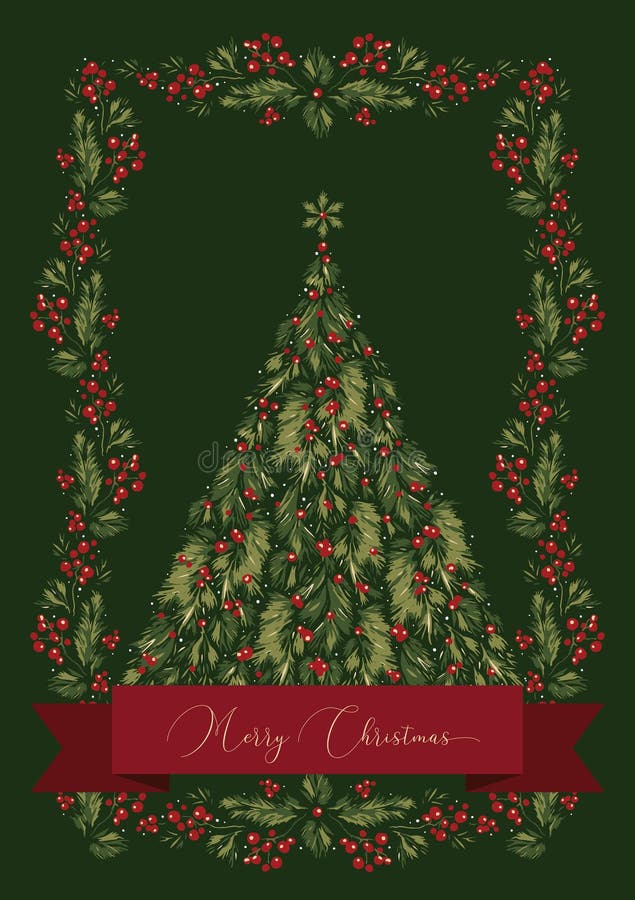 Series of Christmas Floral Cards in Retro Vintage Classical Style Stock ...