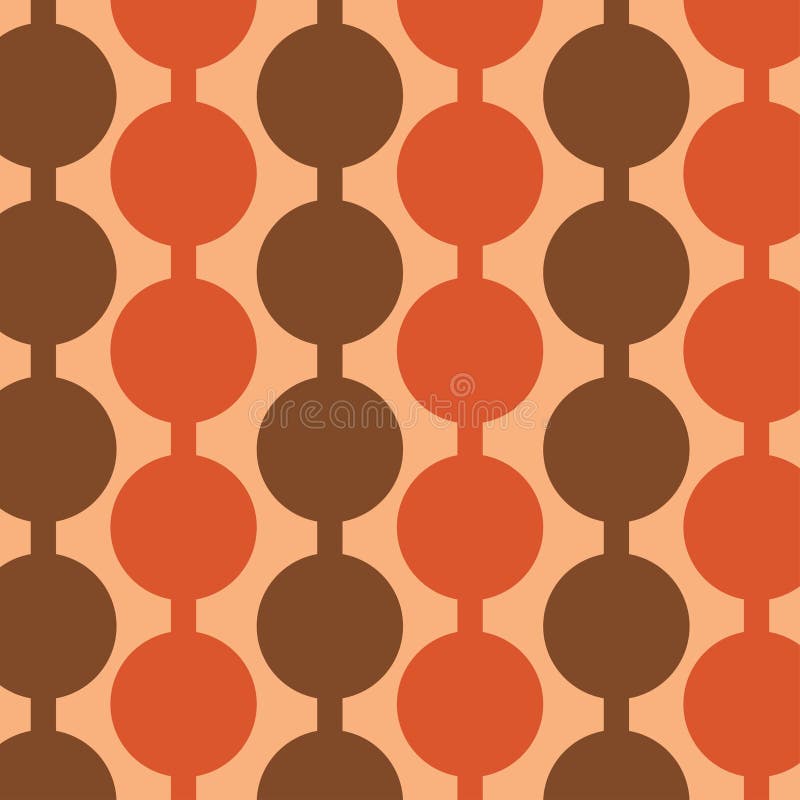 Vintage 1960 Orange Groovy Geo Circles, Retro 60s and 70s Colorful ...