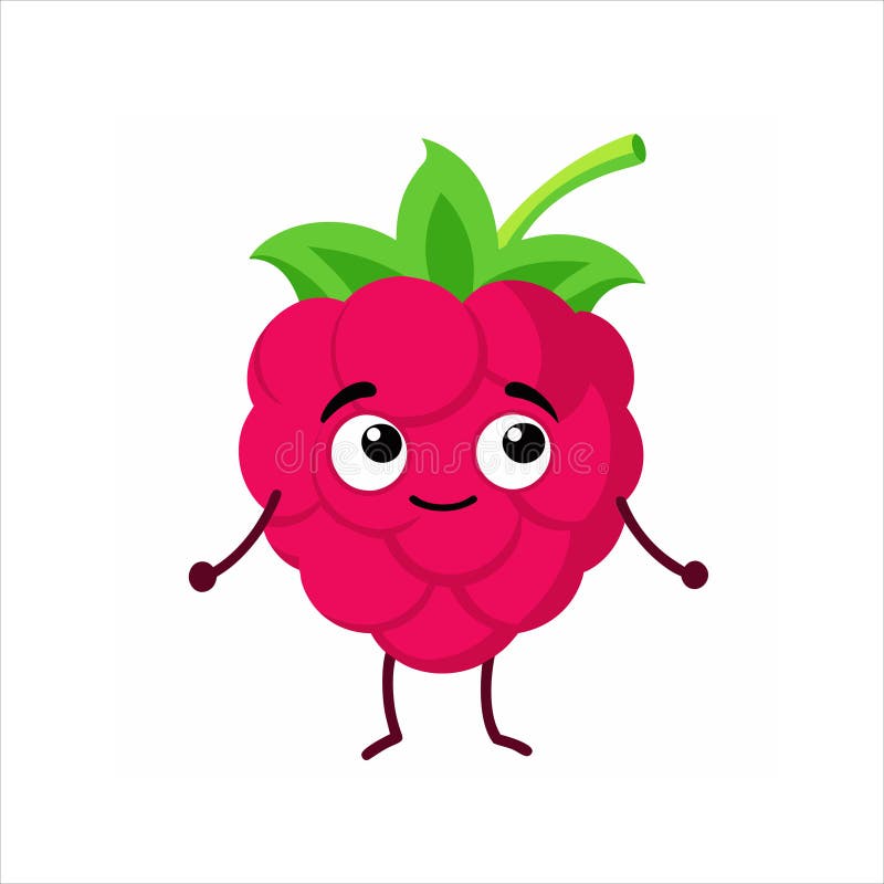 Sassy Raspberry Cartoon Form Vector on White Stock Illustration ...