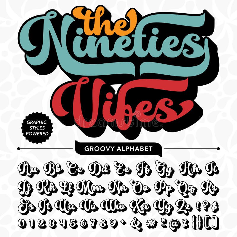 Black and White the Nineties Vibes Retro Vintage Display Bold Font ...