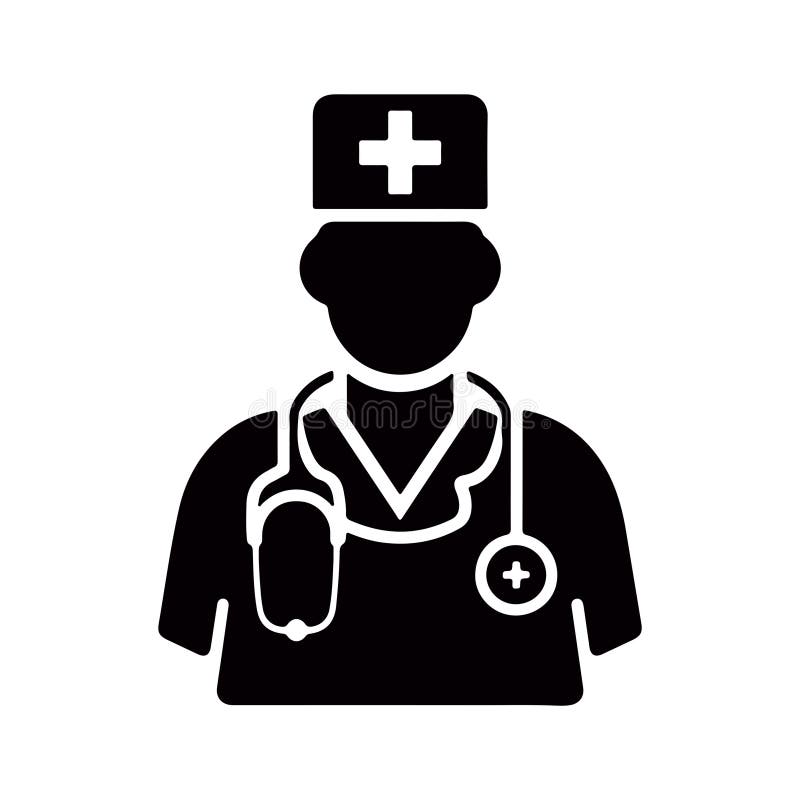 Doctor Black Icon, Concept Illustration, Glyph Symbol, Vector Flat Sign ...