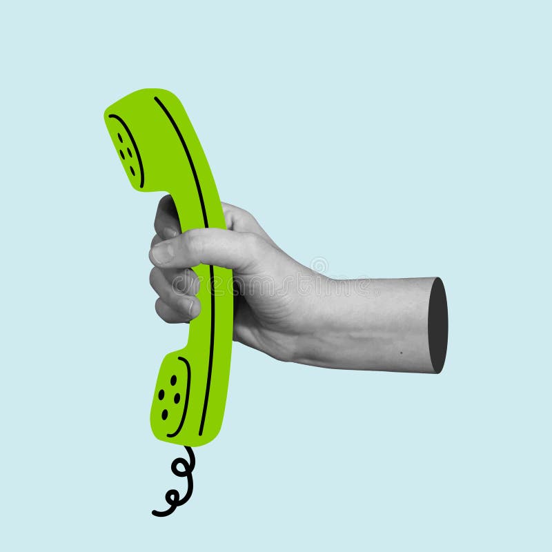Cropped Hand Holding Telephone Pop Art Vector Illustration Stock Photo ...