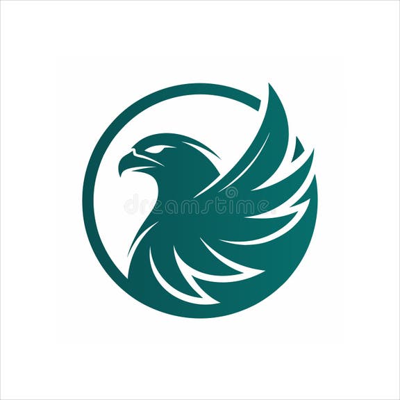 Creative Falcon Circle Mascot Logo on White Background Stock Vector ...
