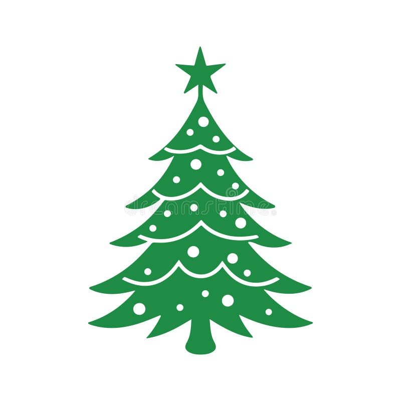 A Simple Christmas Tree Icon in Vector Style. Stock Illustration ...