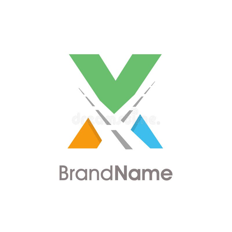 Simple and Colorful Initial X Double Road Logo Stock Illustration ...