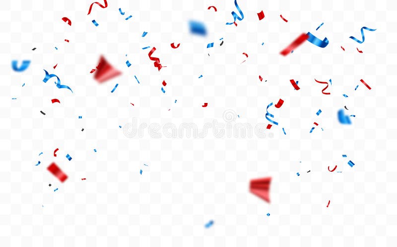 Red and Blue Confetti Celebrations Design Isolated on Transparent ...
