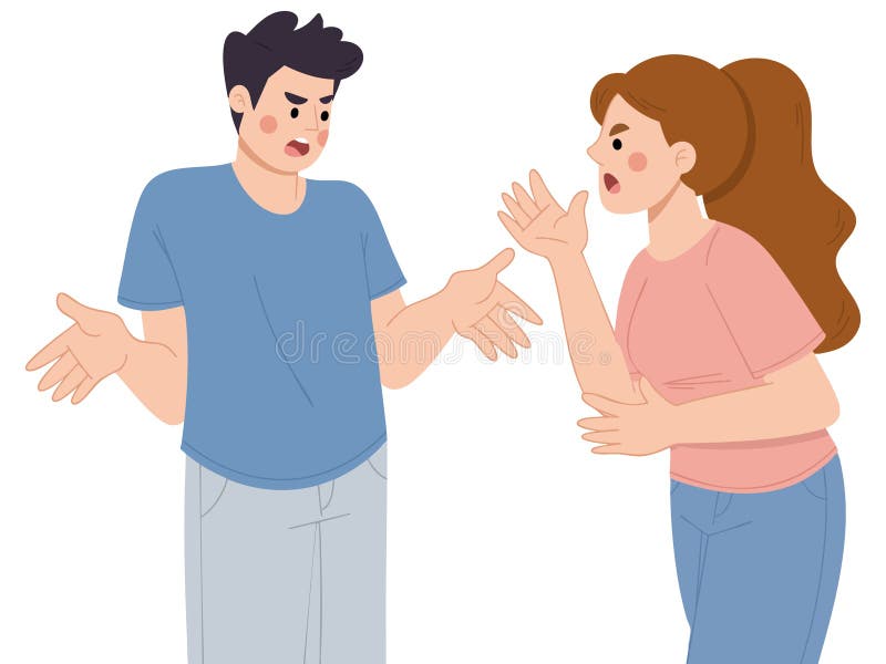 Illustration of a Couple Arguing Stock Vector - Illustration of wife ...