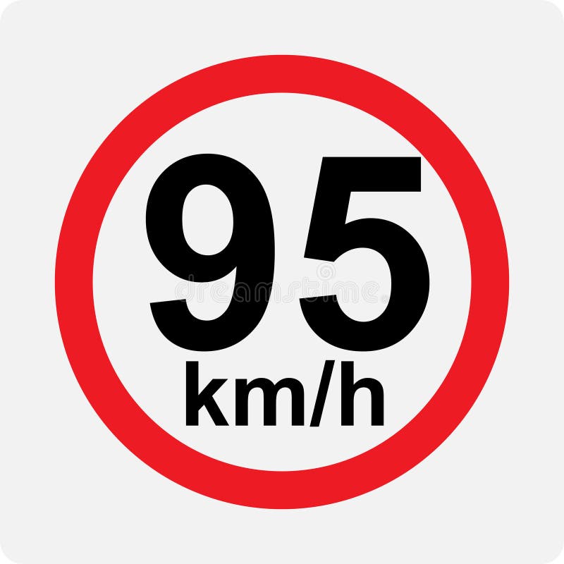 Speed Limit 95 Kmh Signage Vector Illustration Stock Vector ...