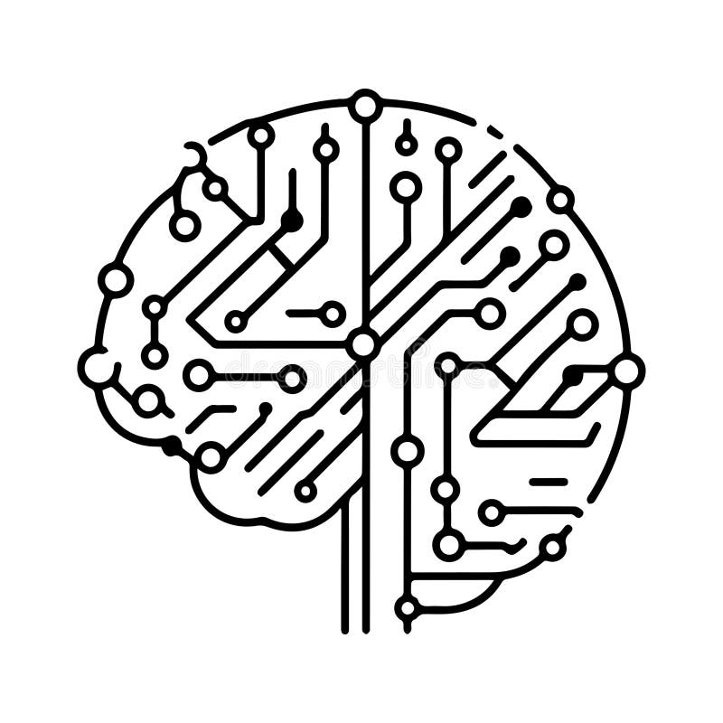 A Line Style Icon of a Brain Vector Art 01 Stock Vector - Illustration ...