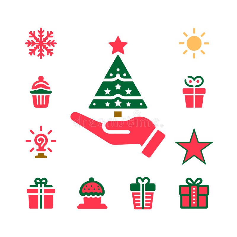 Set of the Christmas Item Icon Vector 05 Stock Vector - Illustration of ...