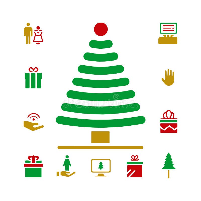 Set of the Christmas Item Icon Vector 06 Stock Vector - Illustration of ...