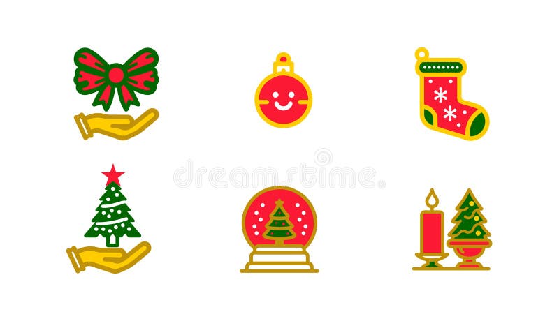 Set of the Christmas Item Icon Vector 07 Stock Vector - Illustration of ...