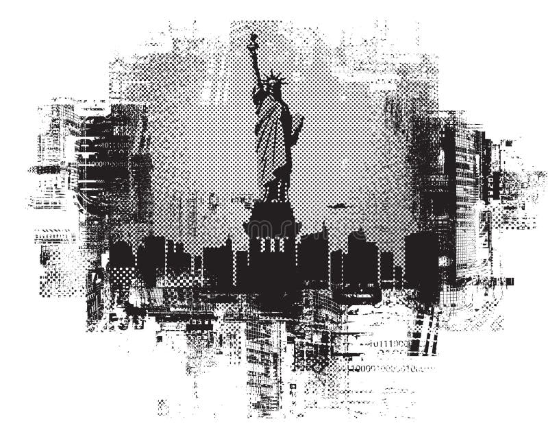 American Statue of Liberty on New York Stock Illustration ...