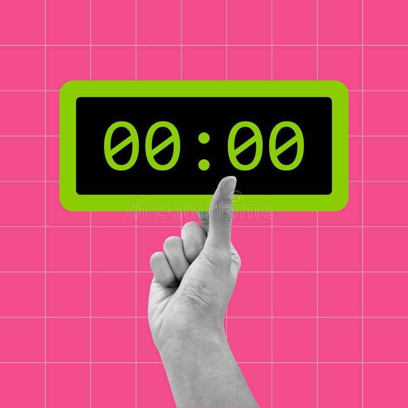 Hand Holding Digital Clock Showing 00:00 Time, Midnight Hours Stock ...