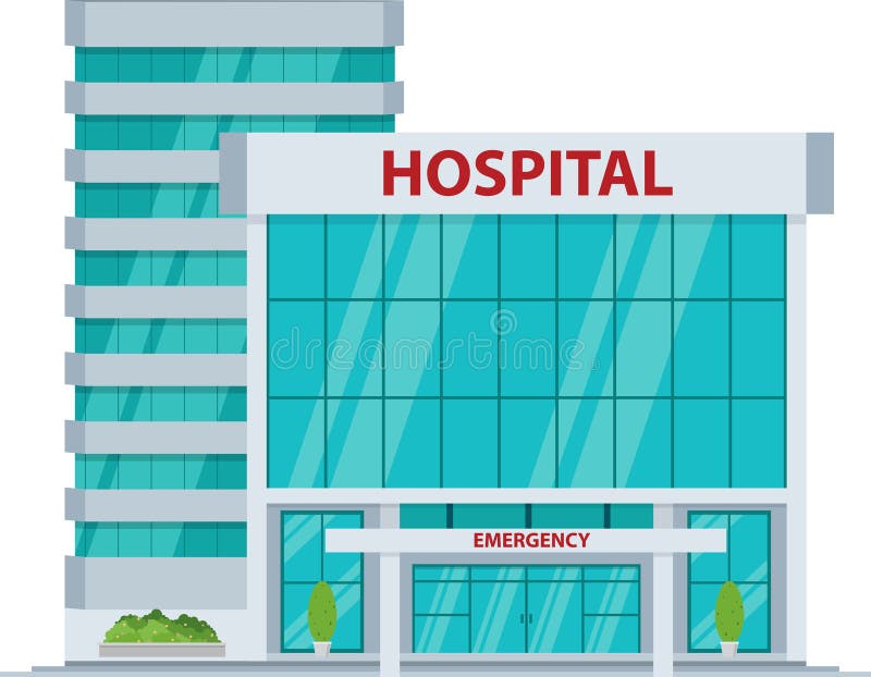 Modern Hospital Building in Flat Style Design, Medical Occupation ...
