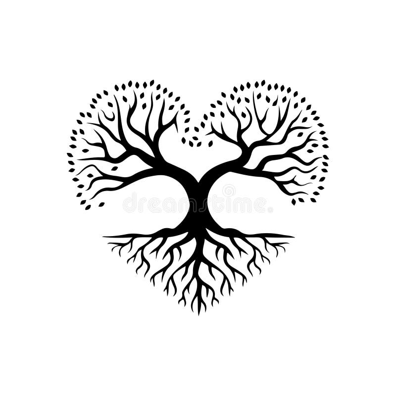 Elegant Heart Shaped Tree for Logo and Design Stock Vector ...