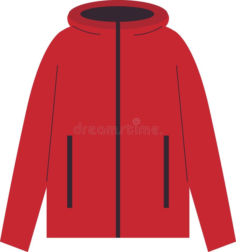 Warm jacket with hood. stock vector. Illustration of clothing - 347796778