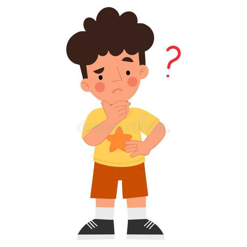 Illustration of a Boy with a Question Mark Stock Vector - Illustration ...