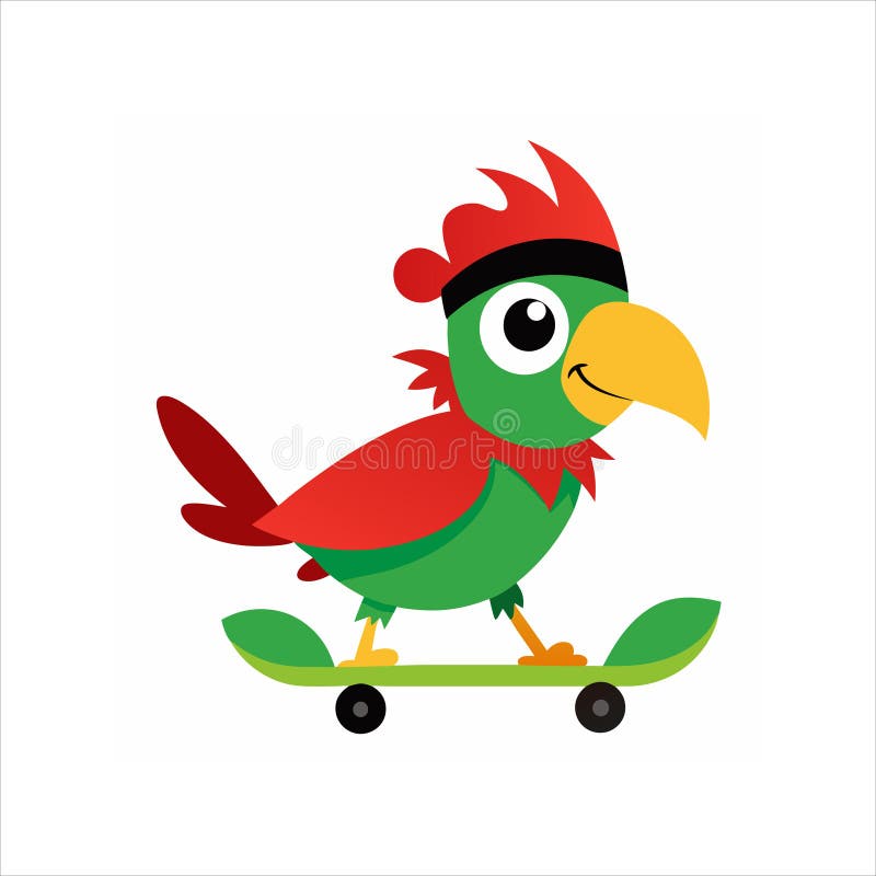 Cool Pirate Parrot on Skateboard Vector Design Stock Vector ...