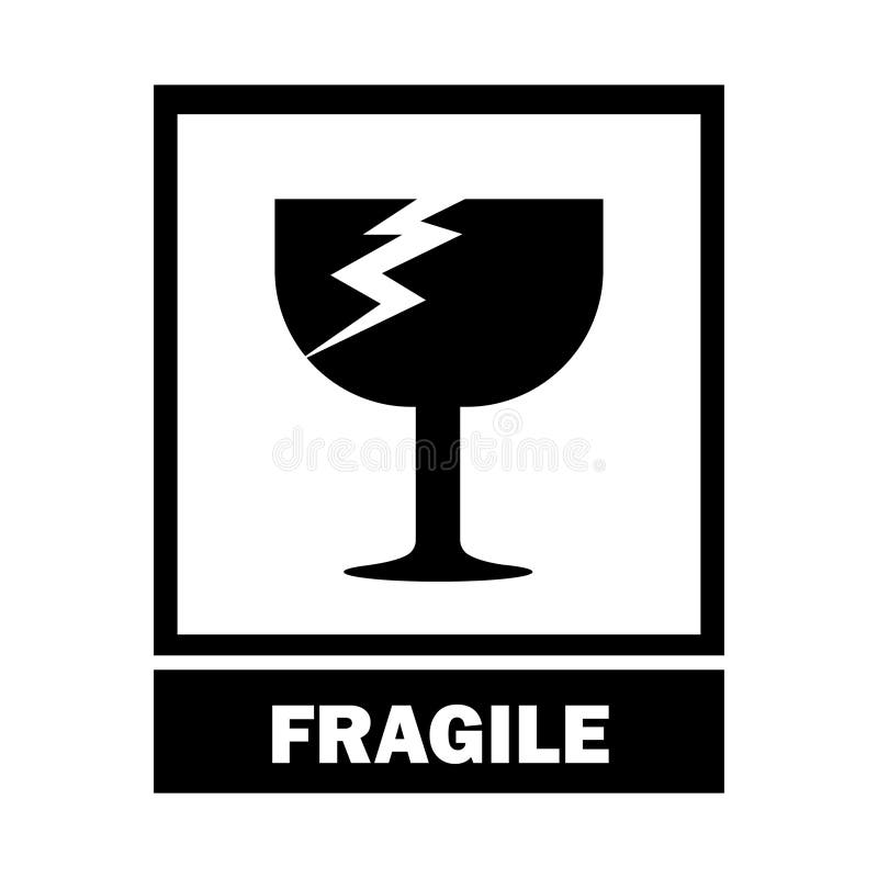 Fragile stock illustration. Illustration of circle, font - 347958250