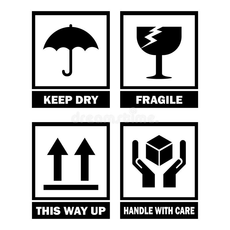 Fragile stock illustration. Illustration of signage - 347958359