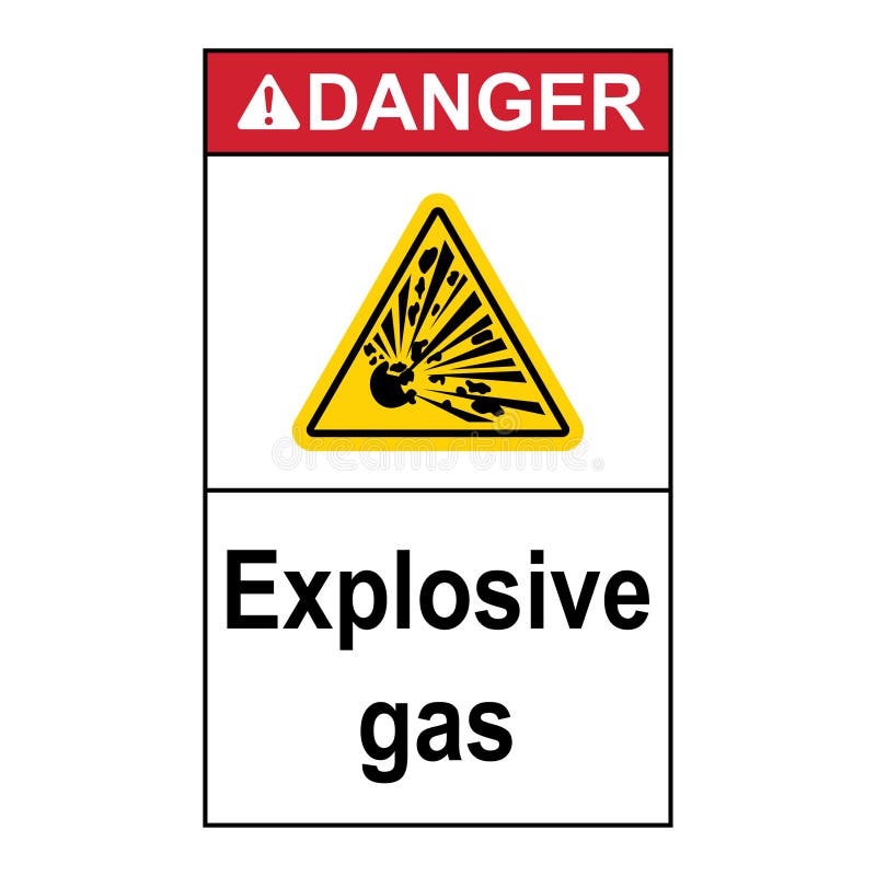 Explosives Gas Warning Sign Stock Illustration - Illustration of ...