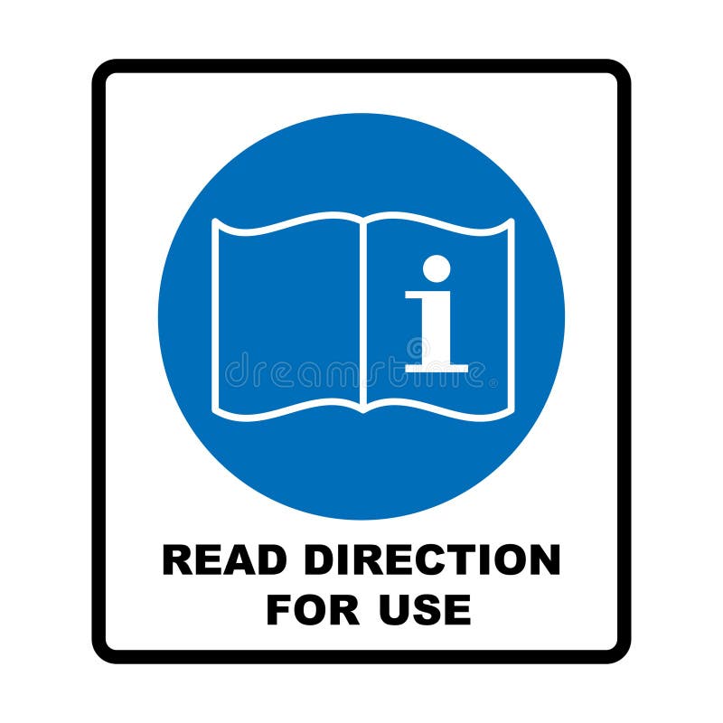 Read Direction for Use Sign Stock Vector - Illustration of symbol, flat ...
