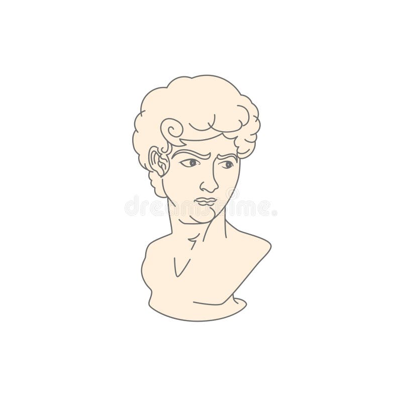 Classical David Statue Head - Artistic Vector Illustration Stock ...