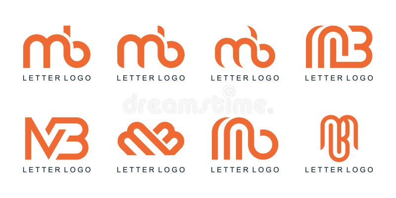 Set of Collection Letter MB Logo Design, Creative Graphic Icon Vector ...