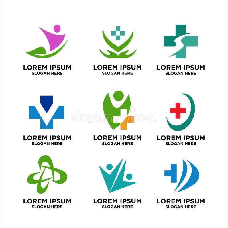 Healthy Set Logo Template Design Stock Image - Image of template ...