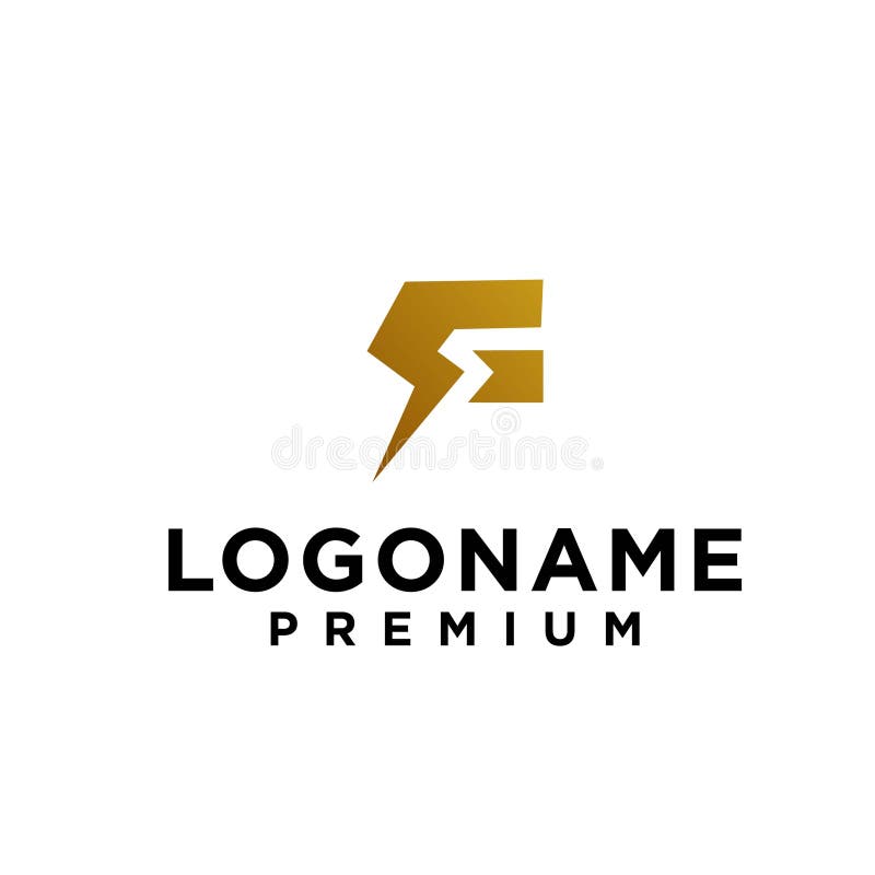 Letter F Bolt Logo Template Design Stock Vector - Illustration of bolt ...