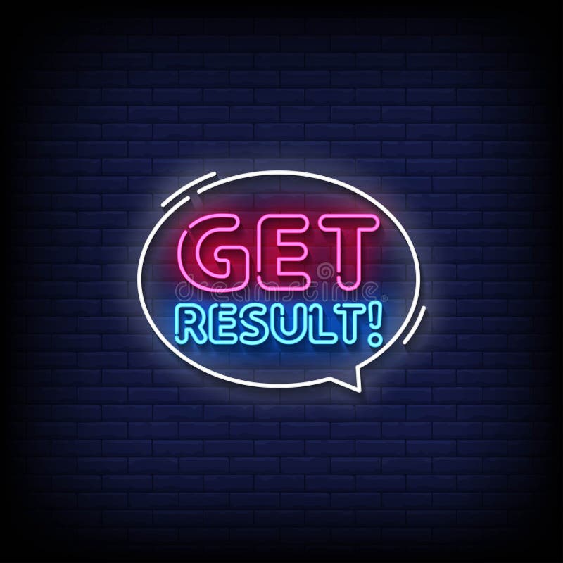 Get Result Neon Style Vector with Brick Wall Background Stock ...