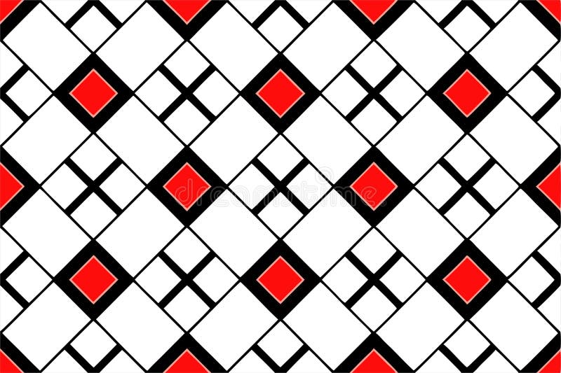 Geometric White Black Red Square Pattern Vector Design Stock ...