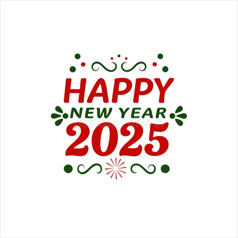 Happy New Year 2025 Script Text Hand Lettering Vector Design Stock ...