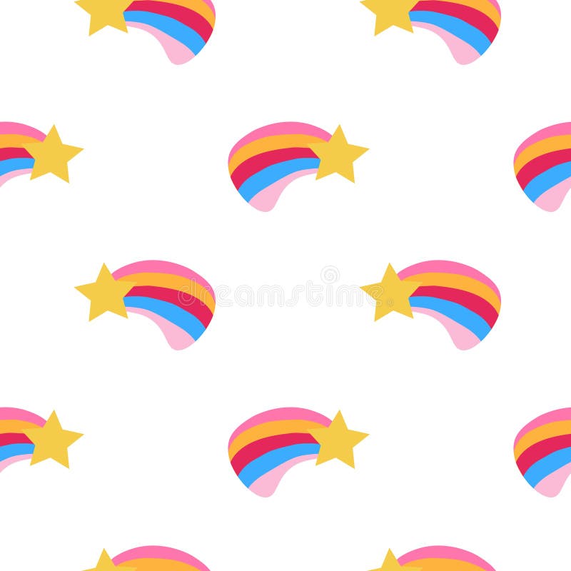 Seamless Childish Pattern with Cute Rainbow and Star. Creative Kids ...