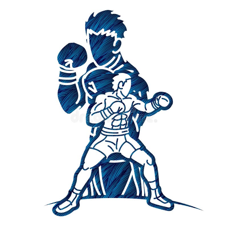 Group of Fighter Boxing Sport Boxer Fighting Battle Mix Action Cartoon ...