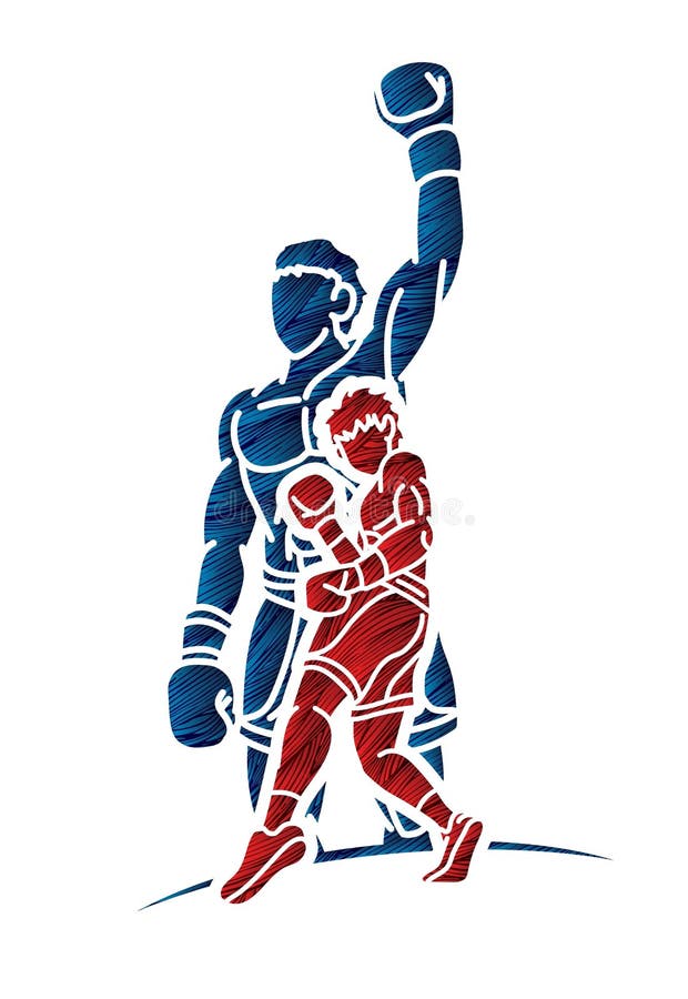 Group of Fighter Boxing Sport Boxer Fighting Battle Mix Action Cartoon ...