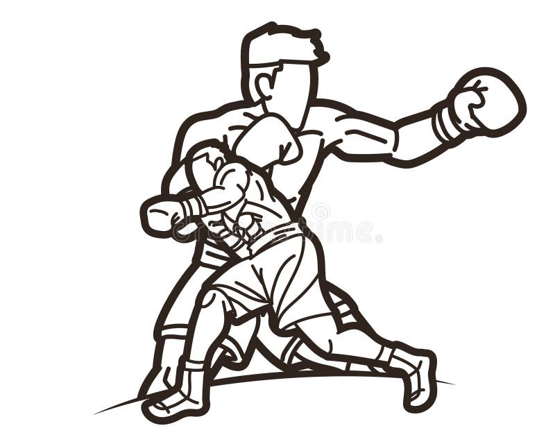 Group of Fighter Boxing Sport Boxer Fighting Battle Mix Action Cartoon ...