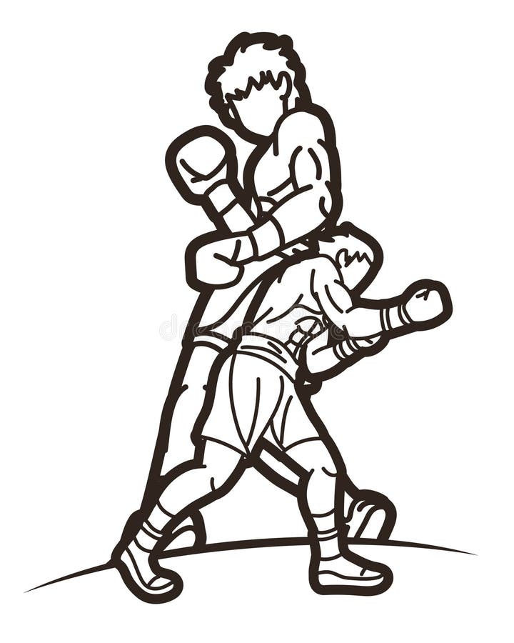 Group of Fighter Boxing Sport Boxer Fighting Battle Mix Action Cartoon ...