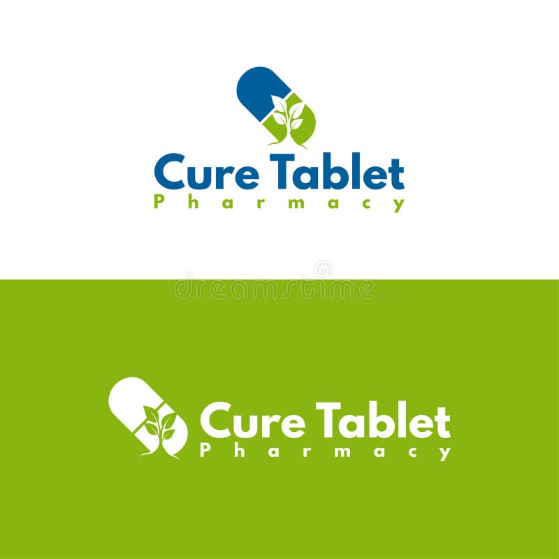 Cure Tablet Logo Design in Vector Template Stock Vector - Illustration ...