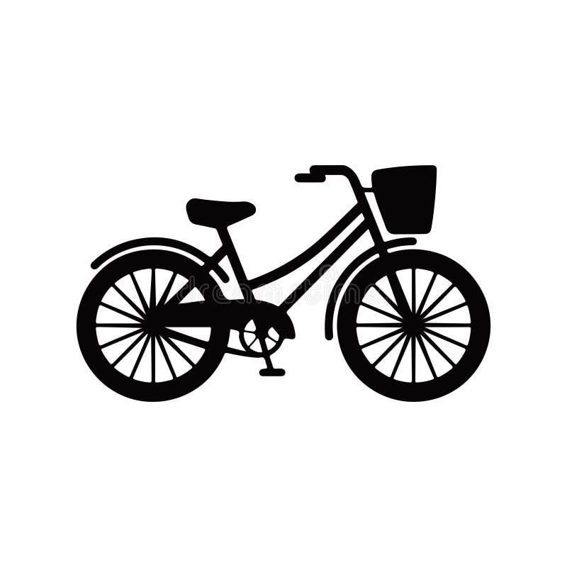 Cute Bicycle Icon Silhouette Vector Illustration Stock Illustration ...