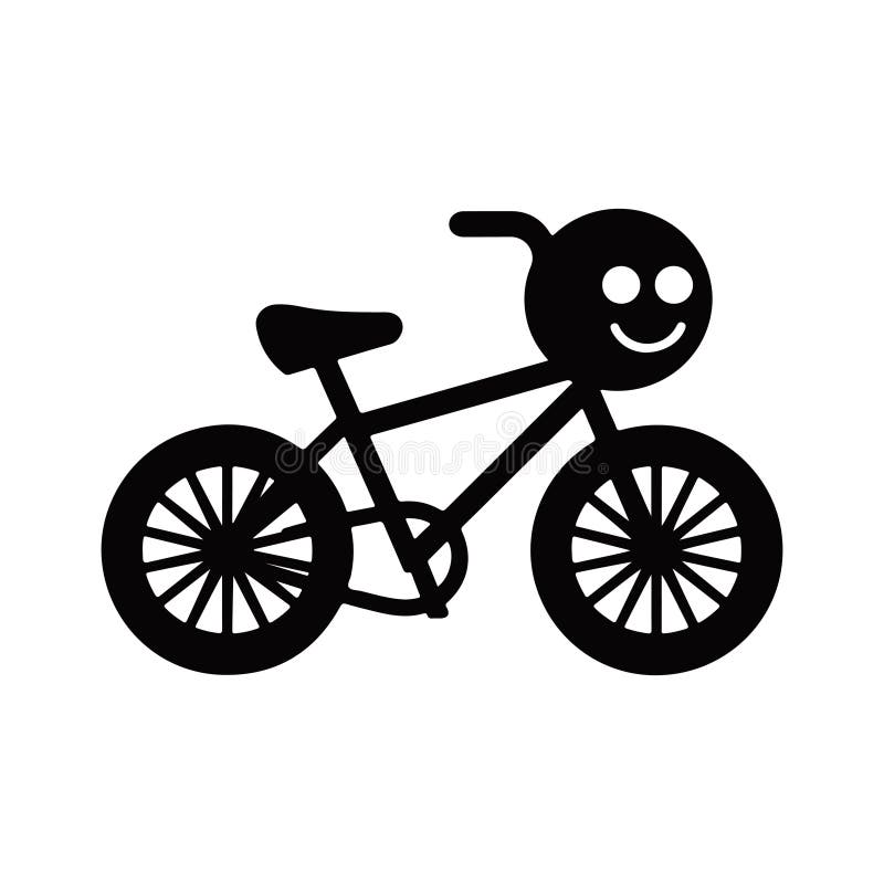 Cute Bicycle Icon Silhouette Vector Illustration Stock Vector ...