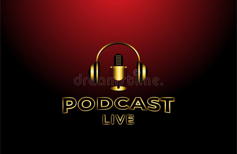 Luxury Gold Podcast Live Logo Stock Illustration - Illustration of ...