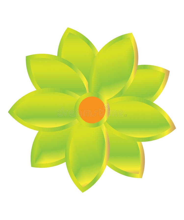 Minimalist Green Flower Design Stock Illustration - Illustration of ...